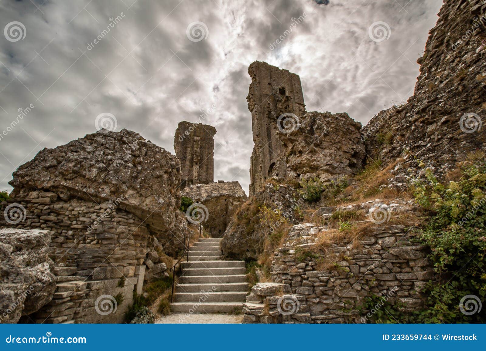 Beautiful Shot of the Corfe Castle in Wareham, UK Stock Photo - Image ...