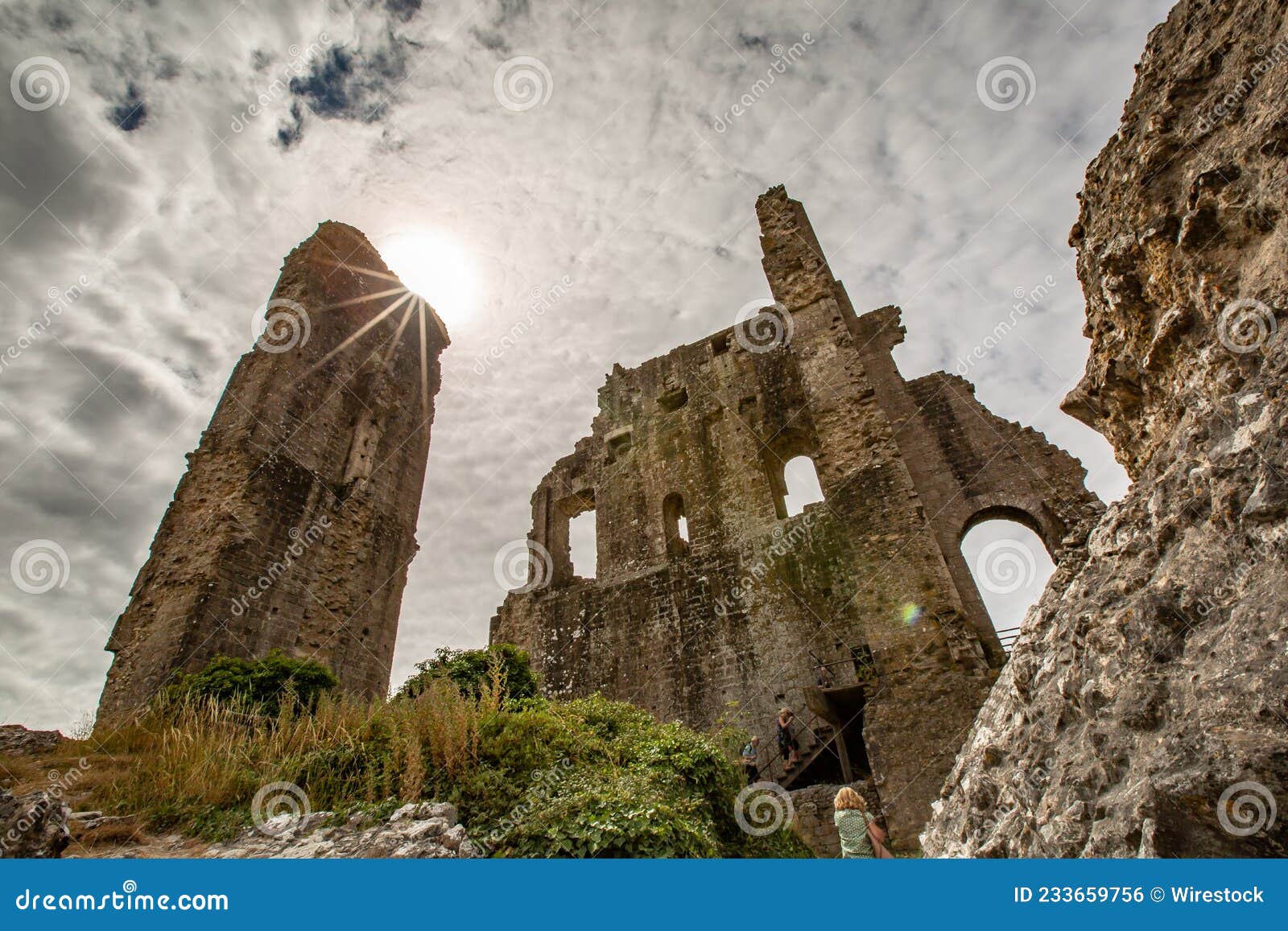 Beautiful Shot of the Corfe Castle in Wareham, UK Stock Photo - Image ...