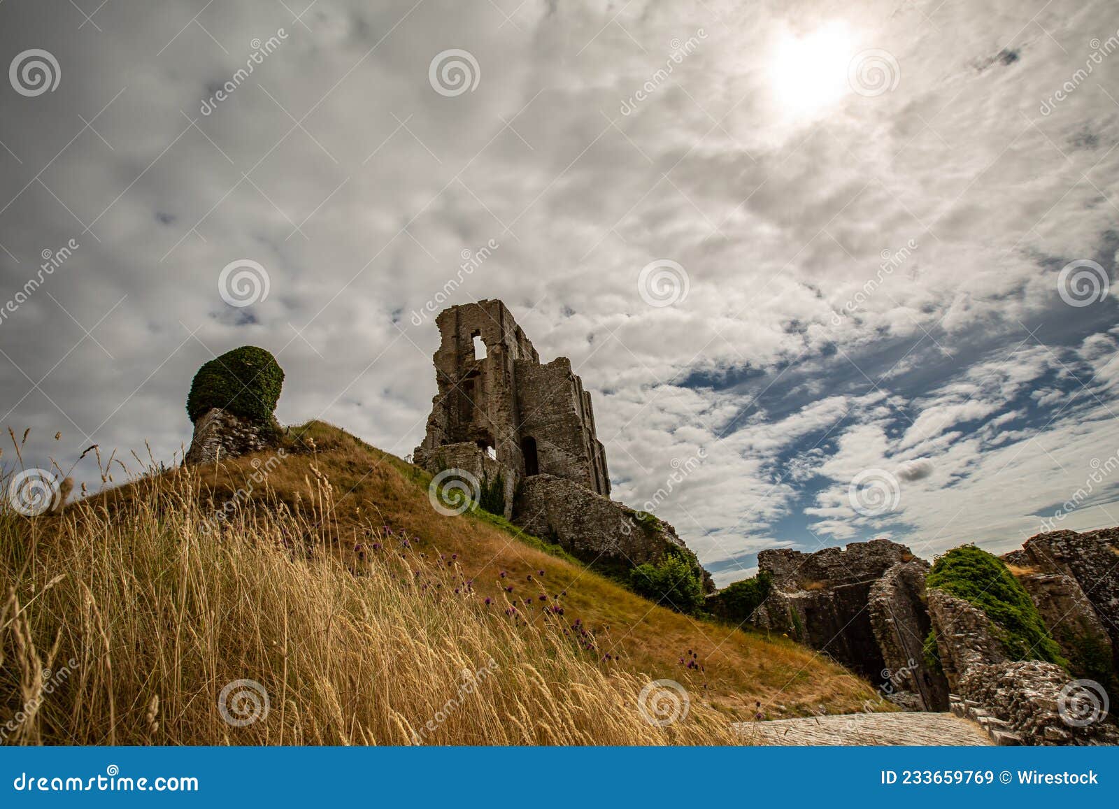 Beautiful Shot of the Corfe Castle in Wareham, UK Stock Image - Image ...