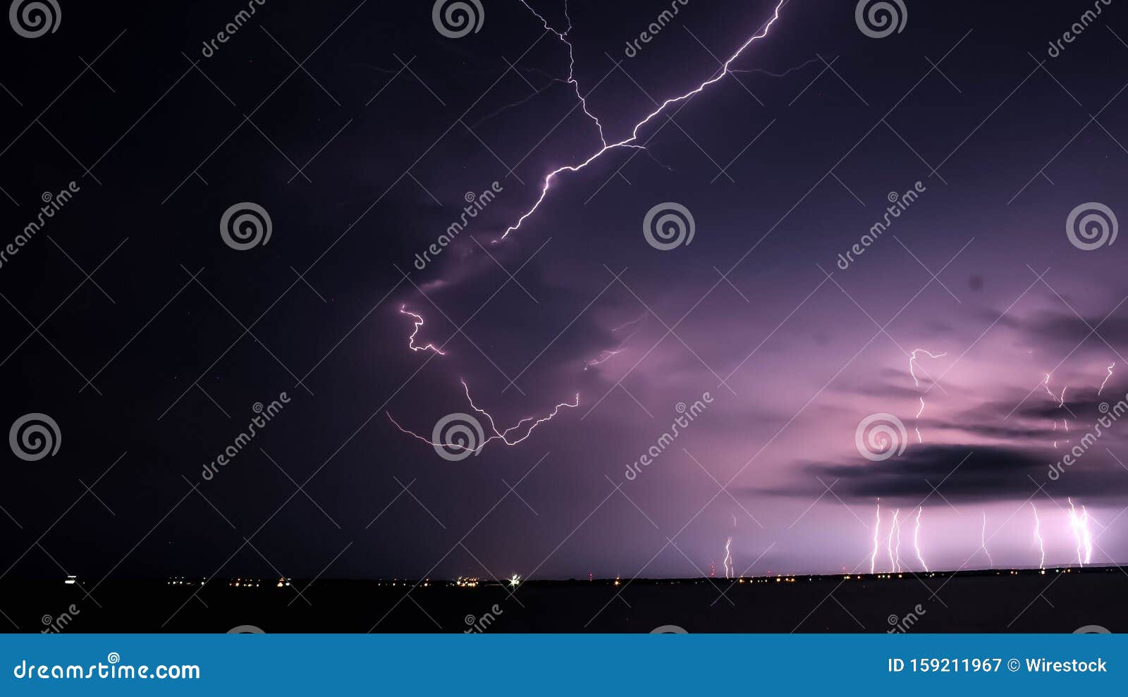 Beautiful Shot of Crazy Lightning in the Night Sky Stock Image - Image ...