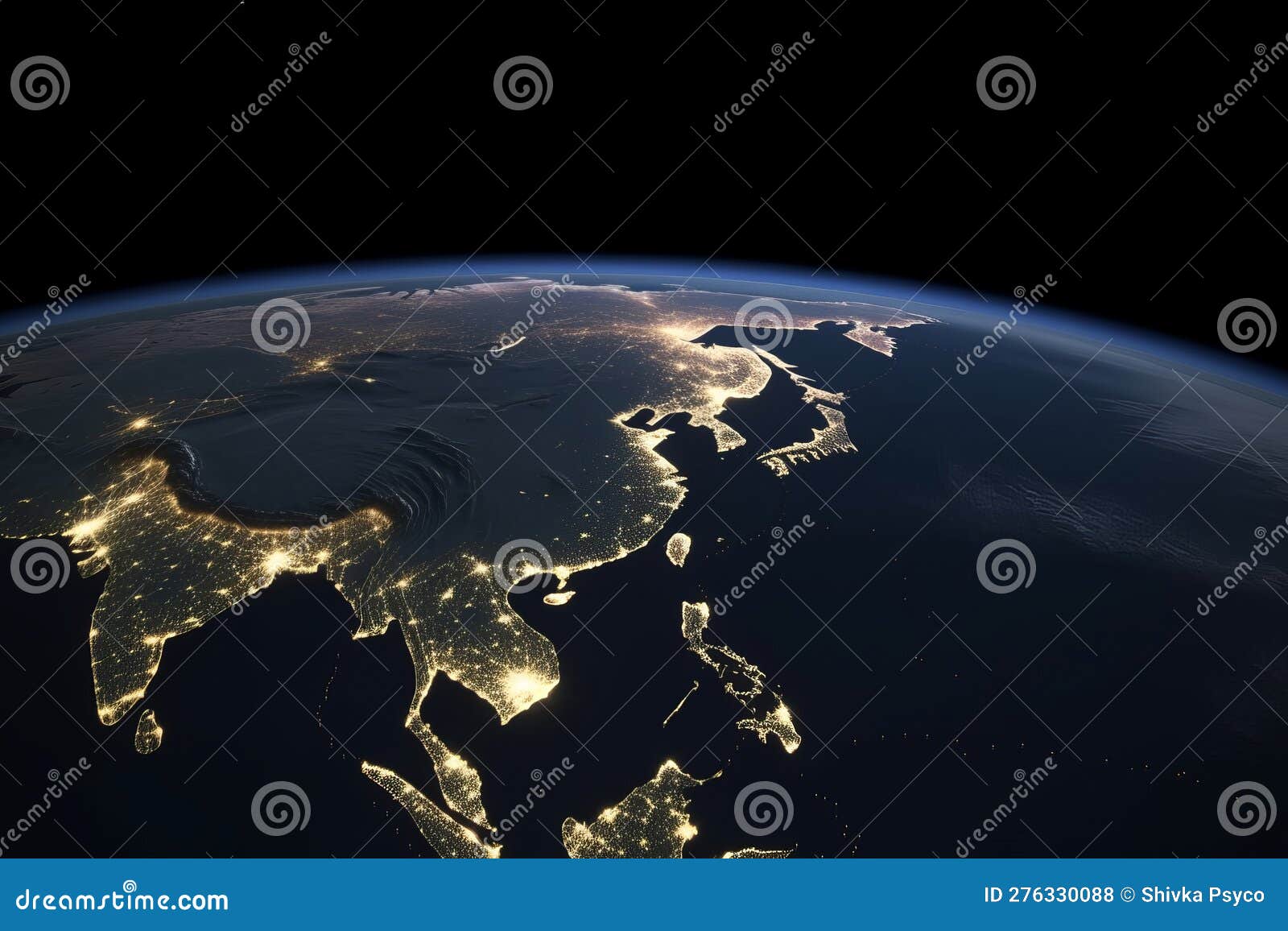 Beautiful Shot of Earth S Light Source is Shown at Night Generative AI ...