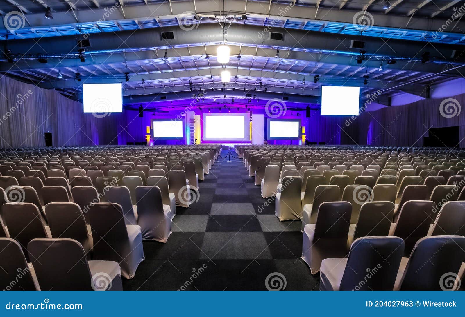 Beautiful Shot of the Empty Conference Hall Stock Image - Image of ...