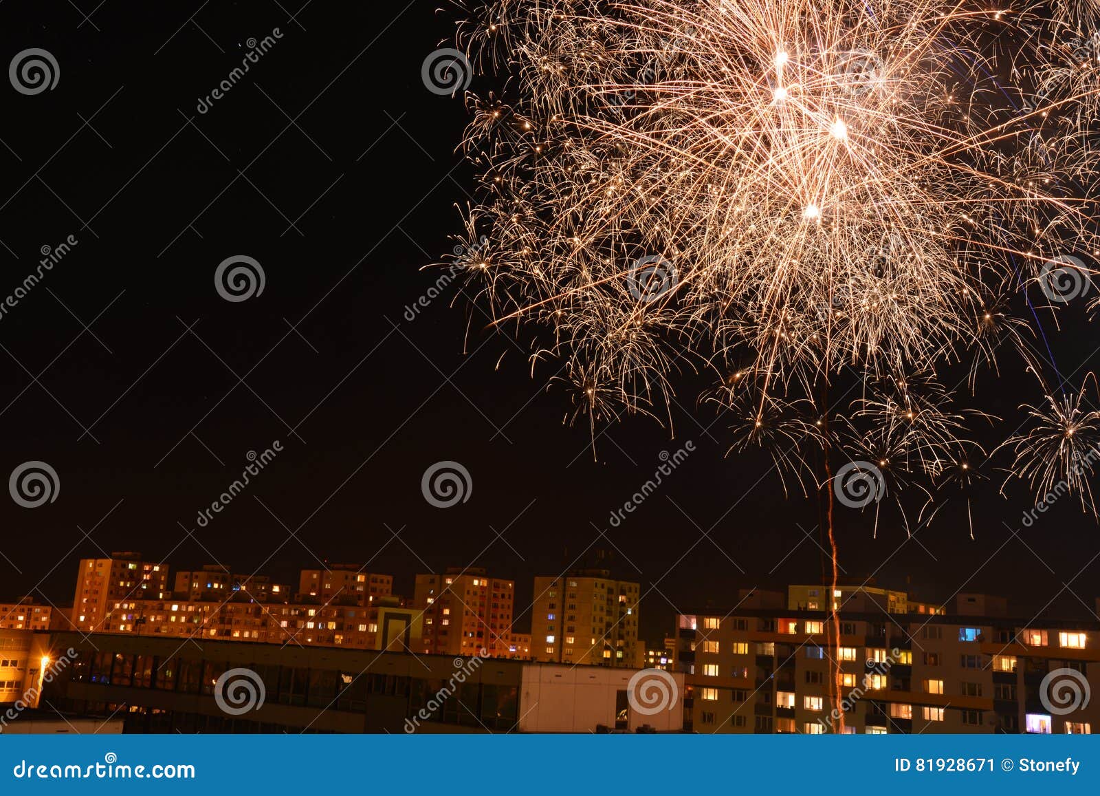 Beautiful Shot of Fireworks in the Night Sky Stock Image - Image of ...