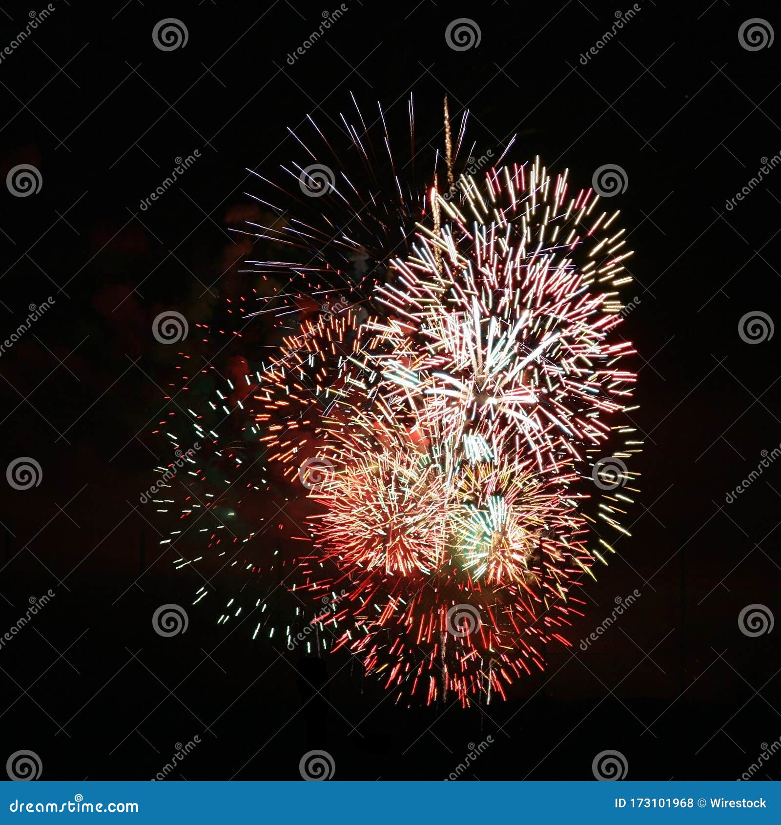 Beautiful Shot of Fireworks Under the Dark Night Sky Stock Photo ...
