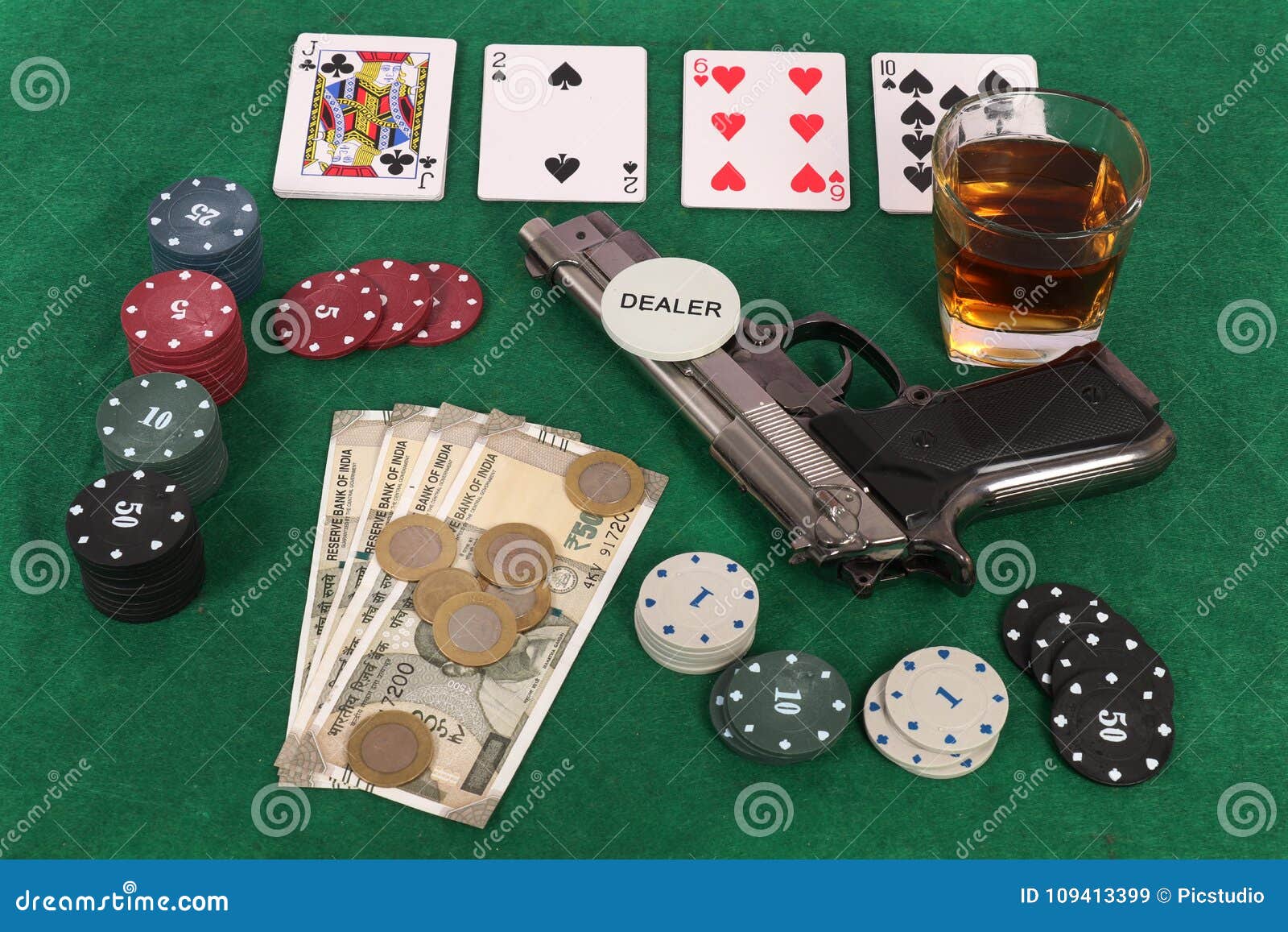 Gambling stock image. Image of ammunation, bets, cold - 109413399