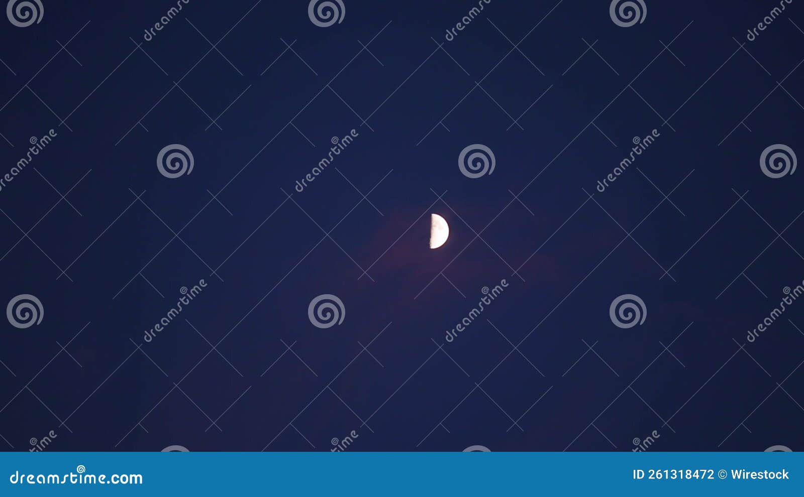 Beautiful Shot of Half Moon Illuminating the Dark Night Sky Stock ...