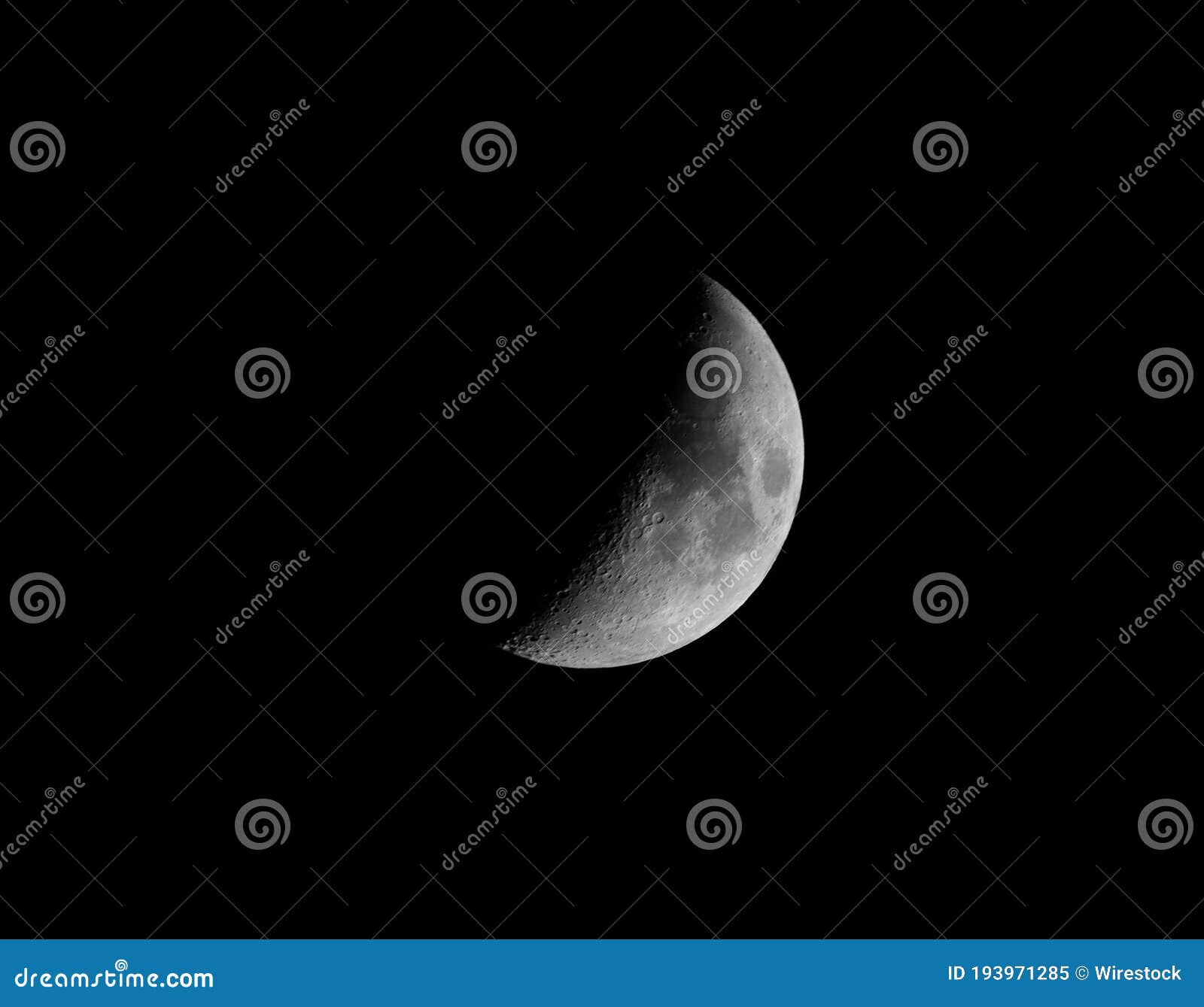 Beautiful Shot of the Half Moon in the Night Sky Stock Image - Image of ...