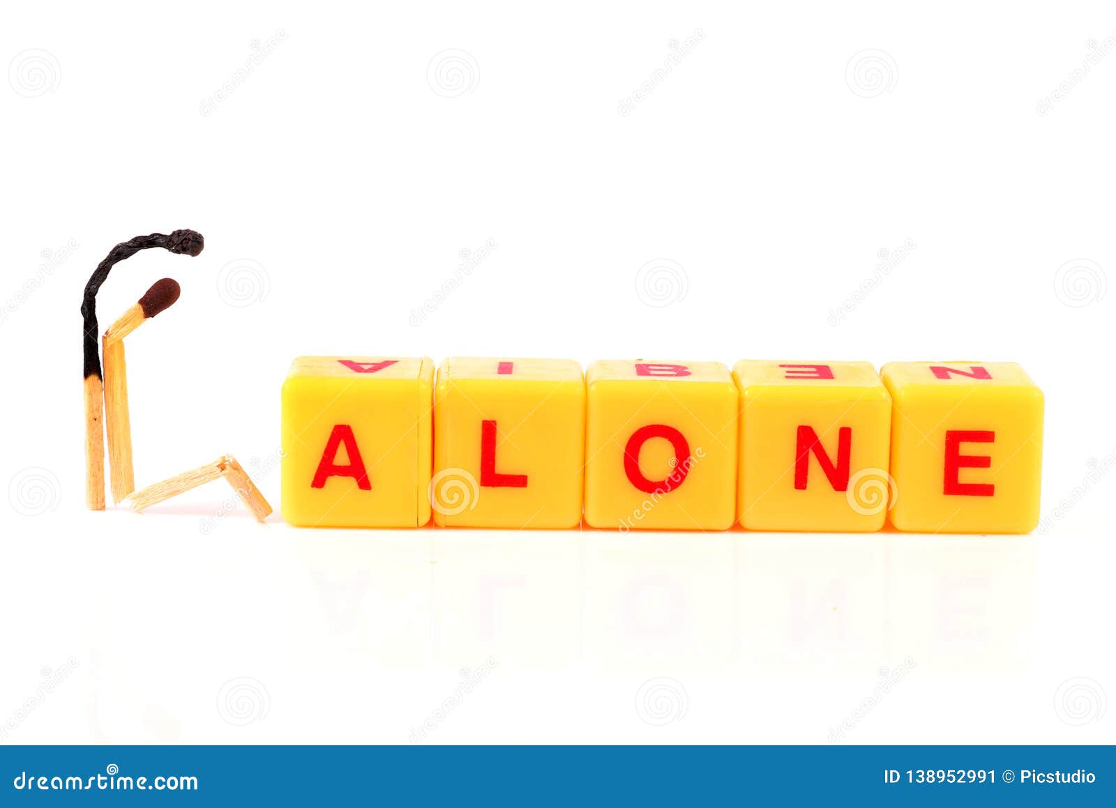 Alone stock image. Image of shot, figures, white, matchstick - 138952991