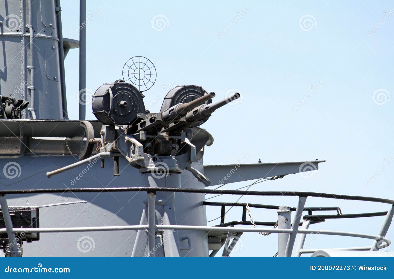 Beautiful Shot of a Mounted Machine Gun on a Cruiser Stock Image ...