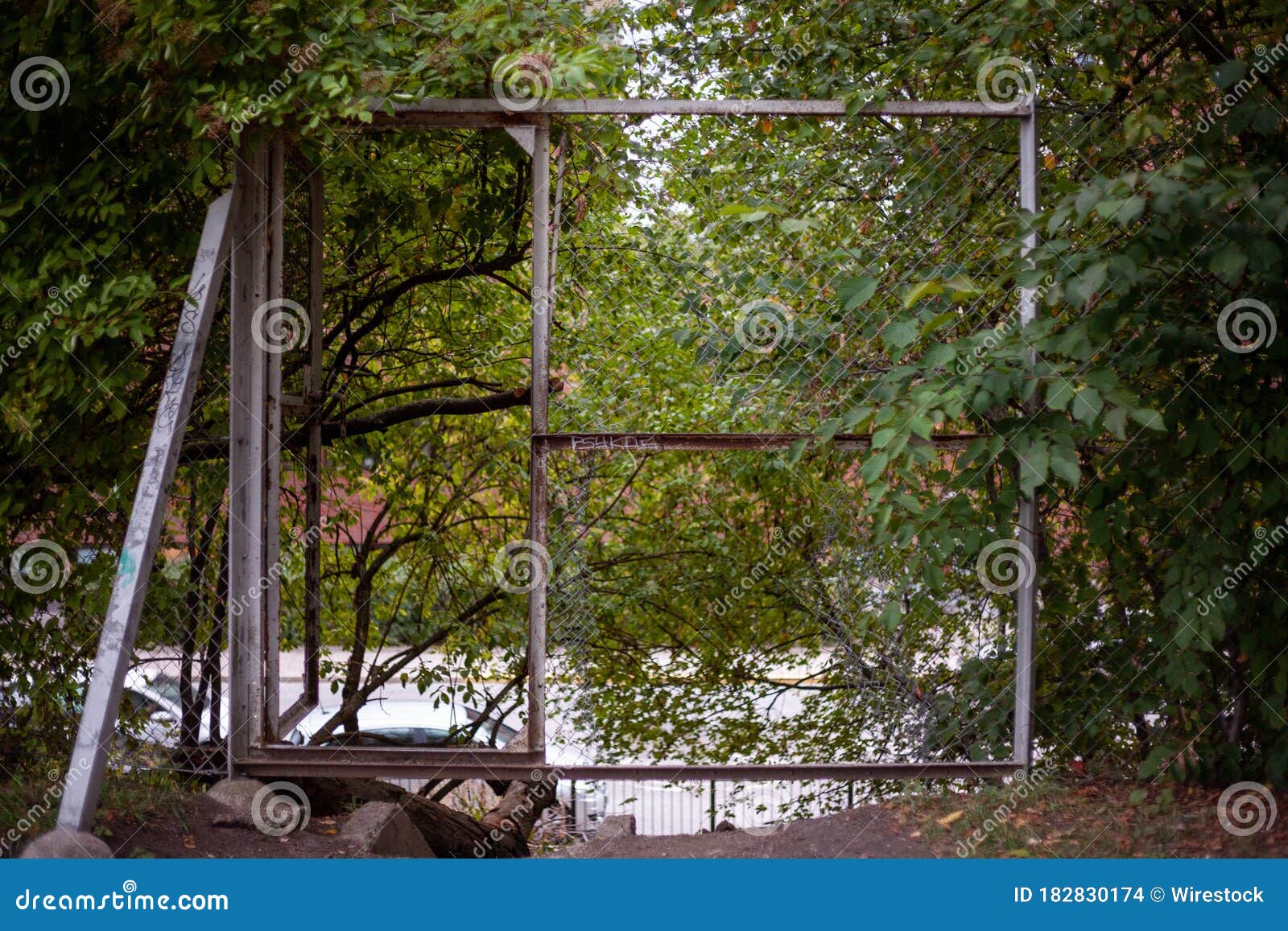 Beautiful Shot of an Old Half-broken Metal Fence Stock Photo - Image of ...