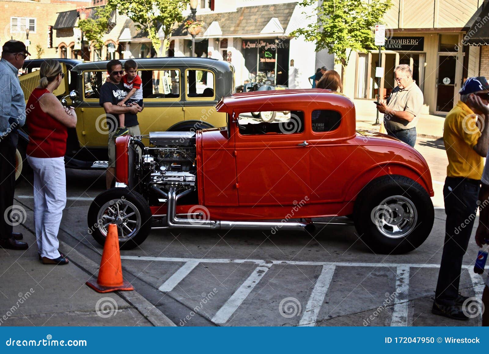 Beautiful Shot of an Orange Shiny Hot Rod Editorial Image - Image of ...