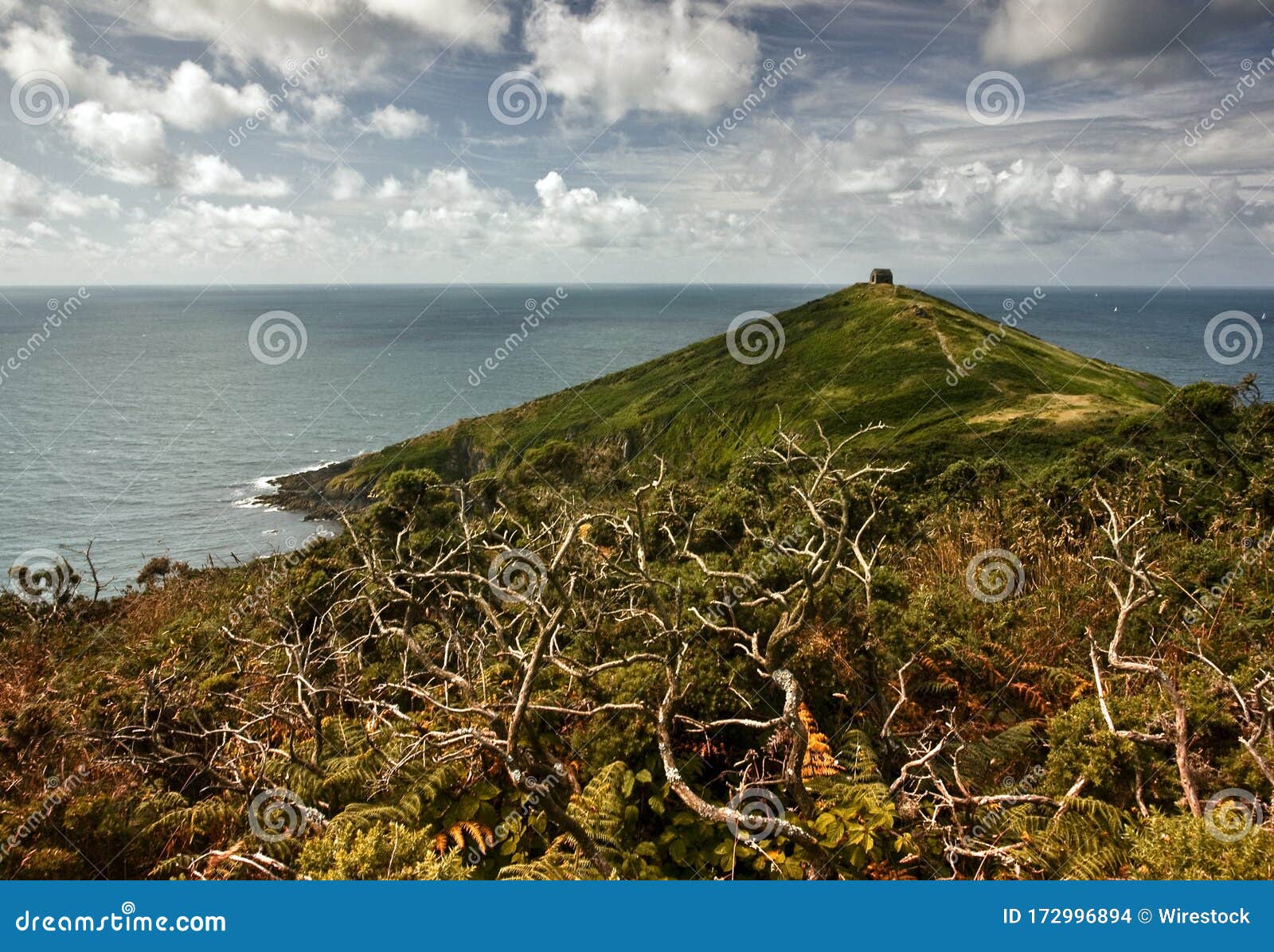 Beautiful Shot of the Rame Head in the Distance in Cornwall, UK Stock ...