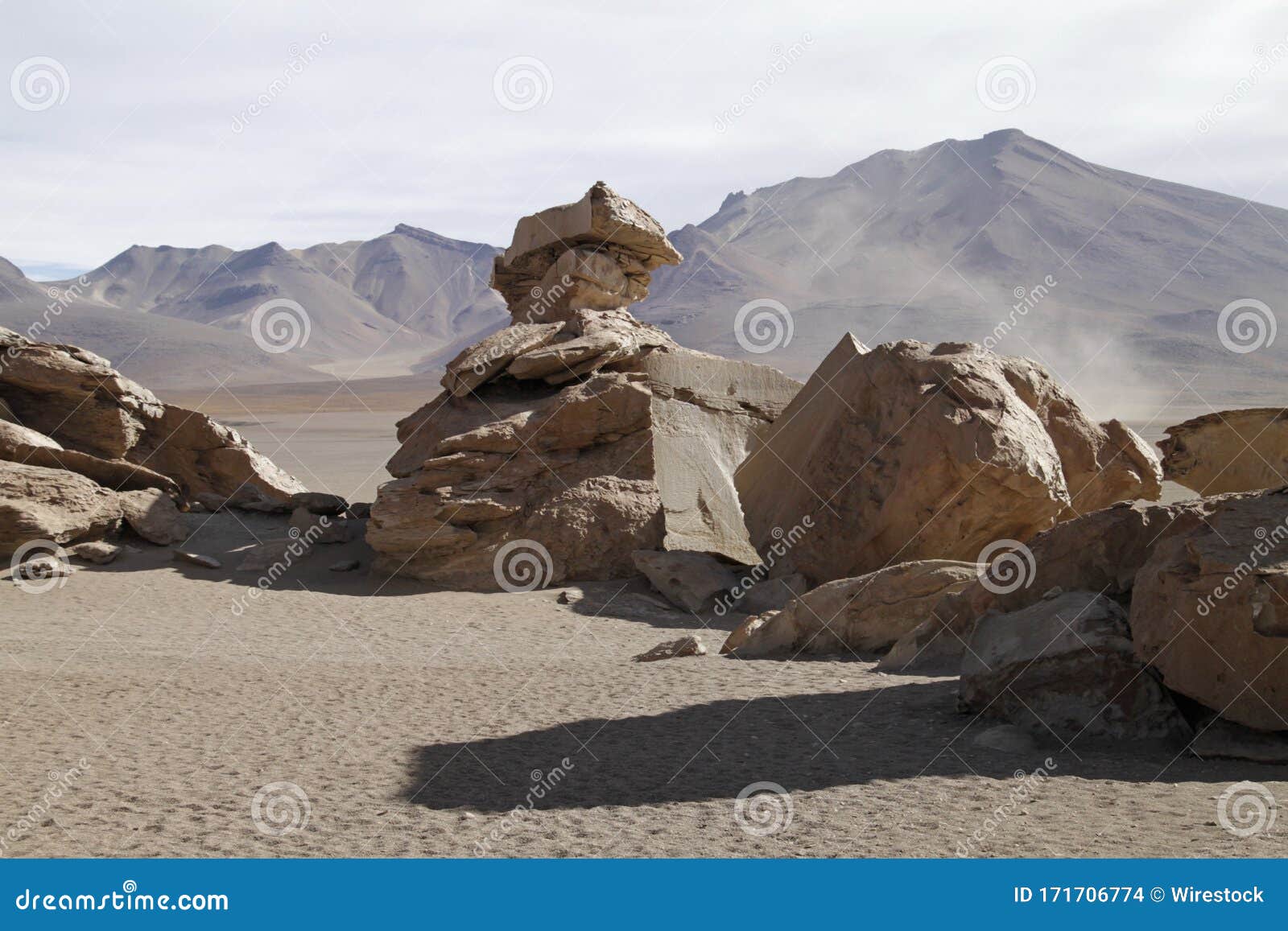 Beautiful Shot of Rocks with Mountains in the Distance Stock Photo ...