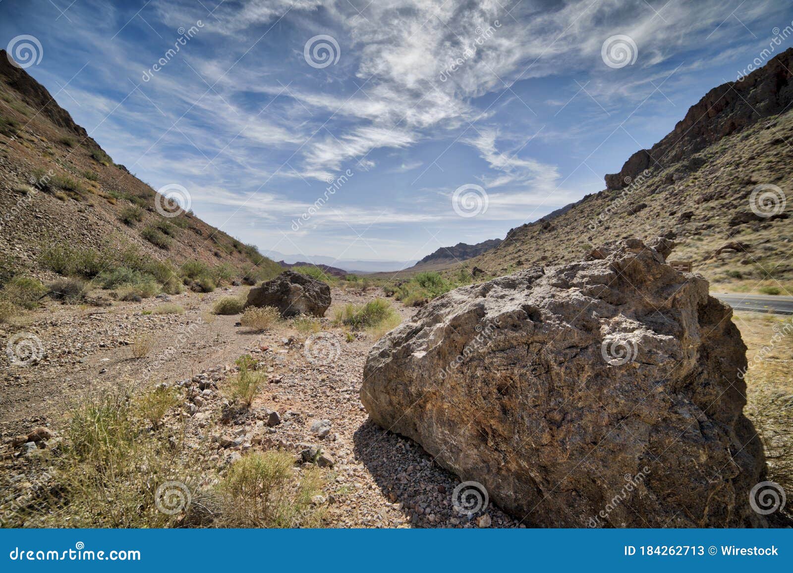 Beautiful Shot of a Rocky Pathway with Rocky Hills on Both Sides Stock ...