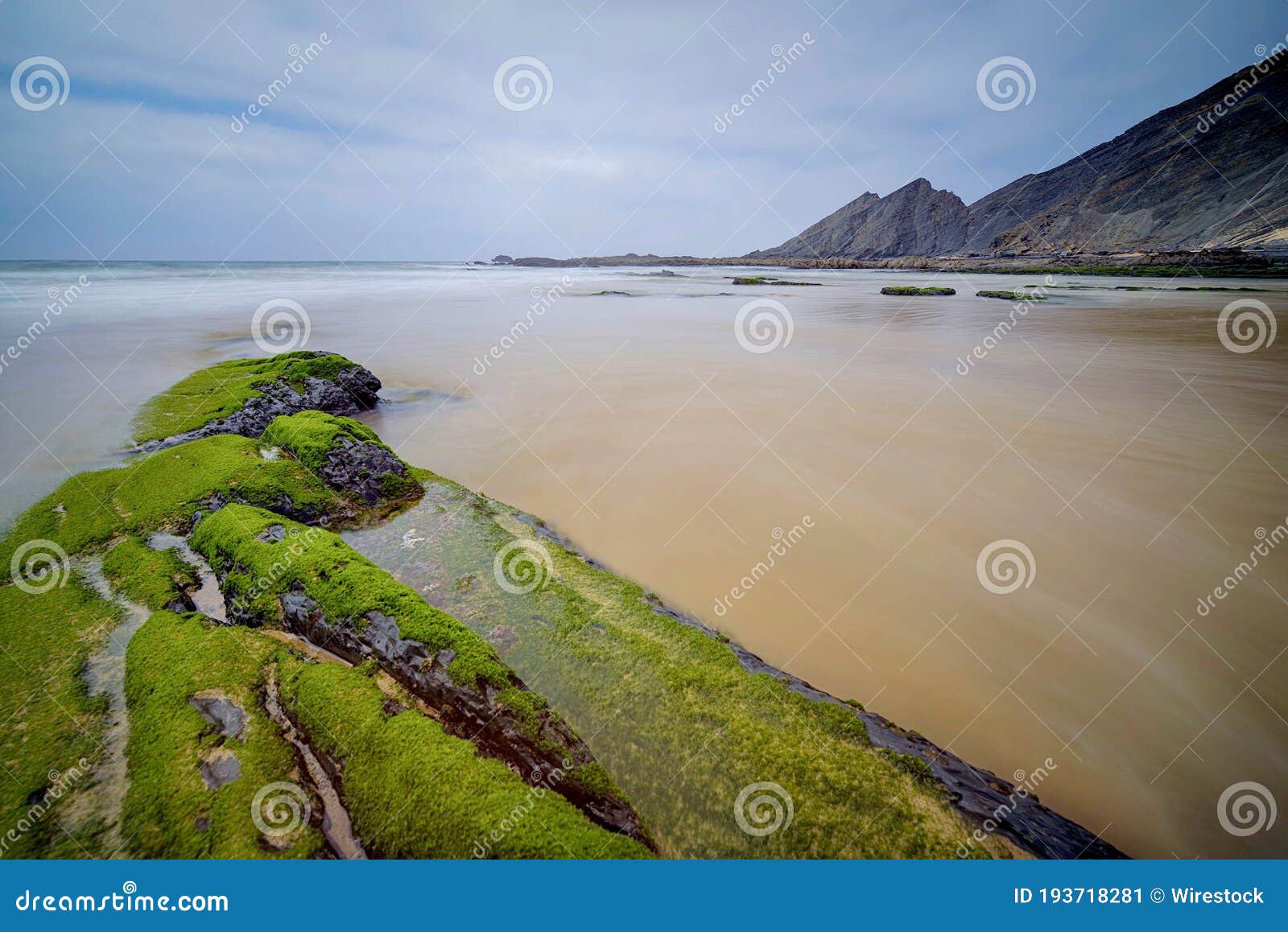 Beautiful Shot of a Sandy Coastline Scenery and the Cloudless Sky Stock ...