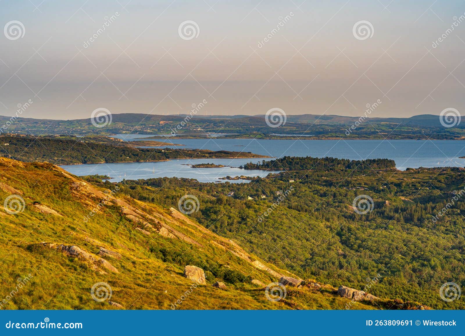 Beautiful Shot of the Sea and the Dense Forested Highlands in Spring ...