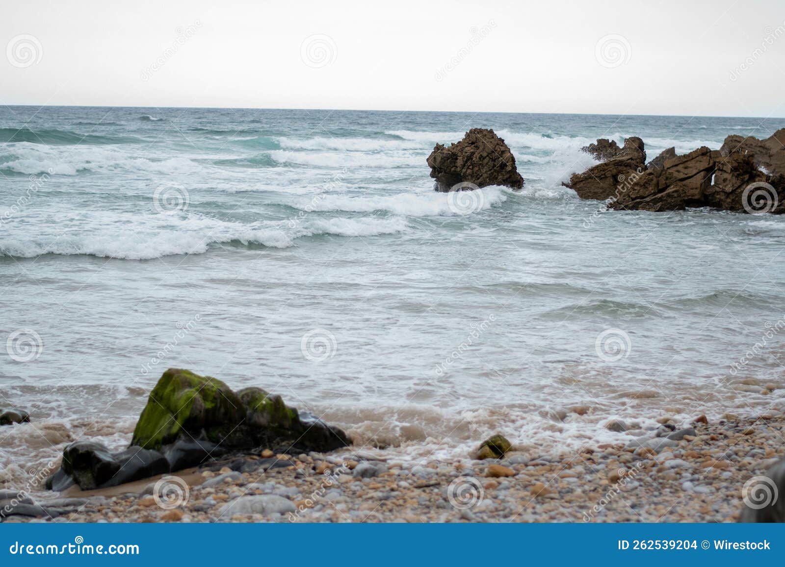 Beautiful Shot of a Sea Shore with Waves Stock Photo - Image of ...