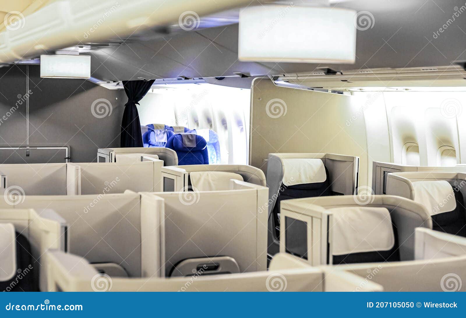 Beautiful Shot of the Seats and the Aisle of an Airplane Stock Photo ...