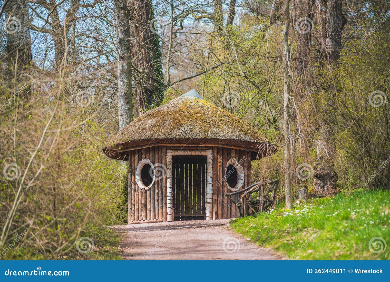 Beautiful Shot of a Small Hobbit House in a Forest during the Day Stock ...