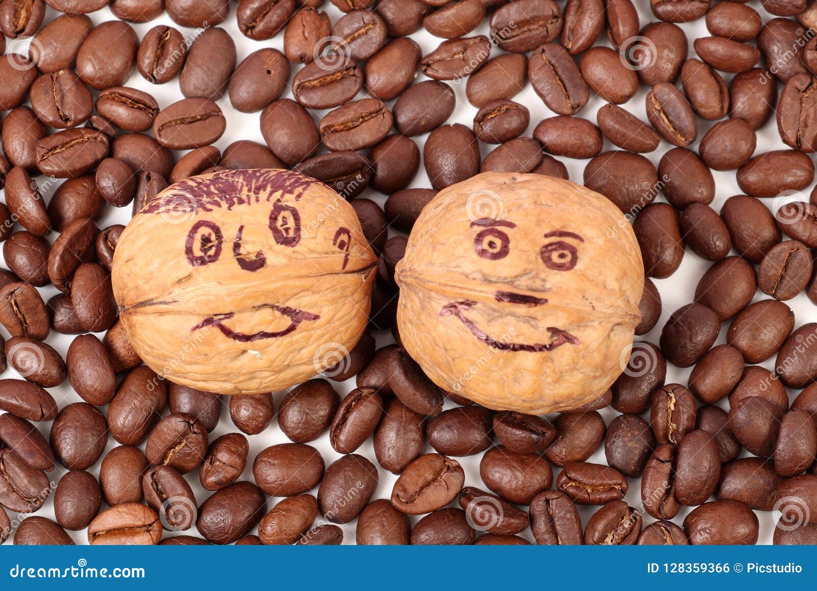 Coffee smile stock photo. Image of walnut, beautiful - 128359366