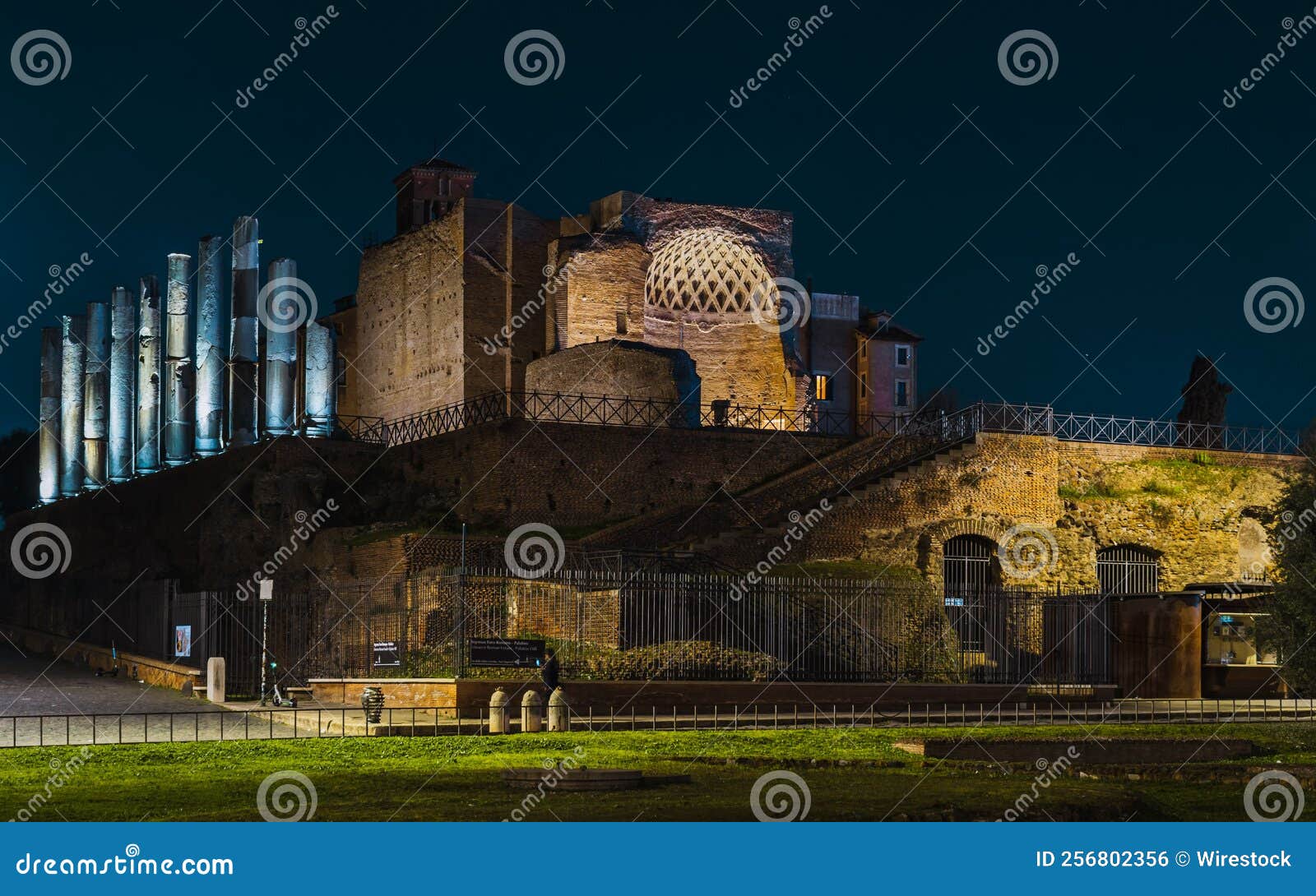 Beautiful Shot of the Temple of Venus and Roma at Night Stock Photo ...