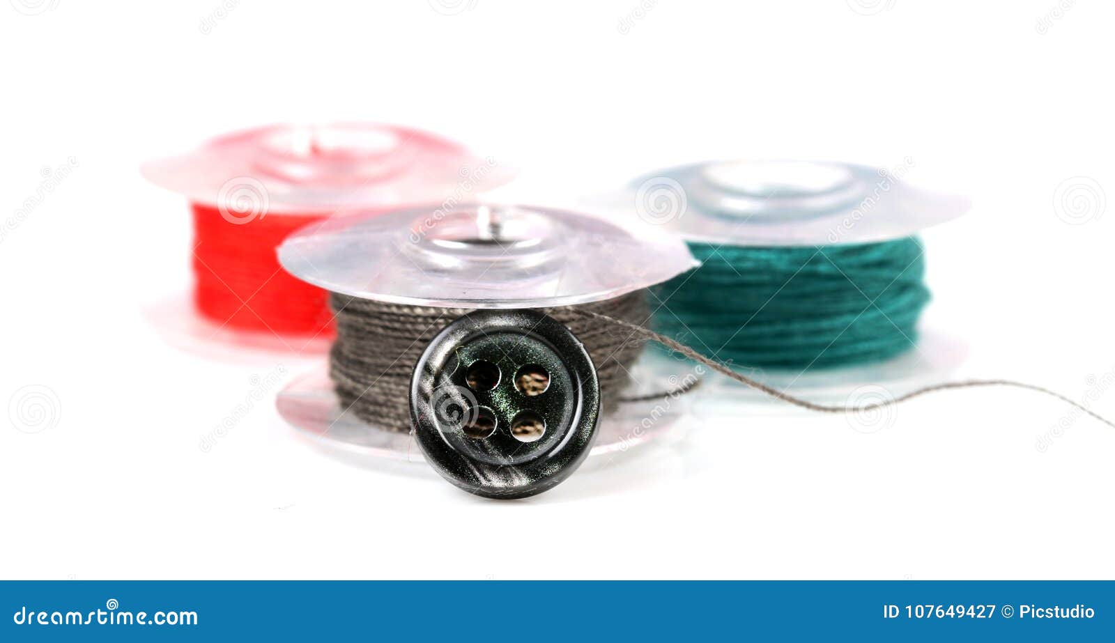 Thread and button stock image. Image of spindles, button - 107649427