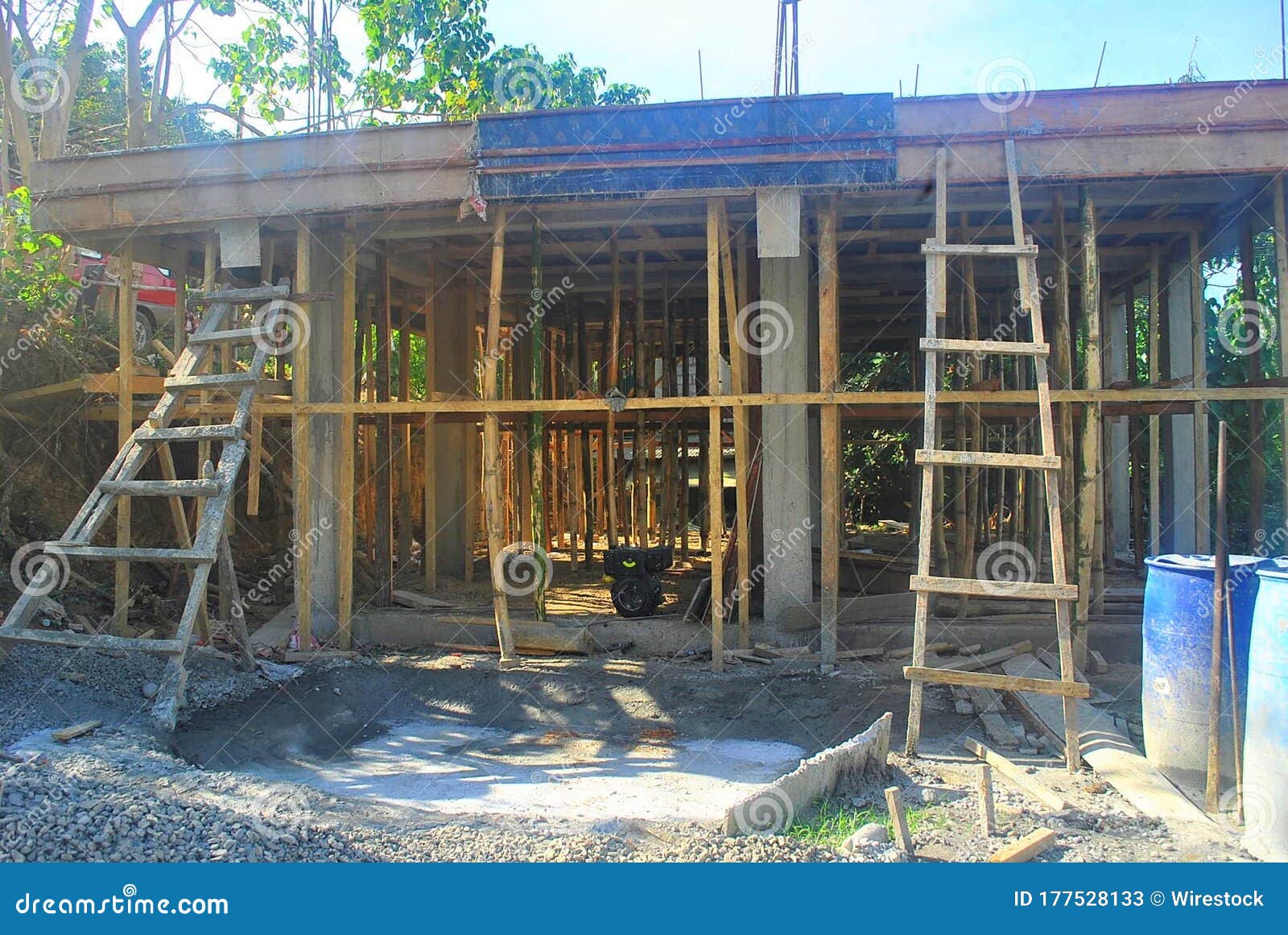 Beautiful Shot of Traditional House Construction in Philippines Stock ...