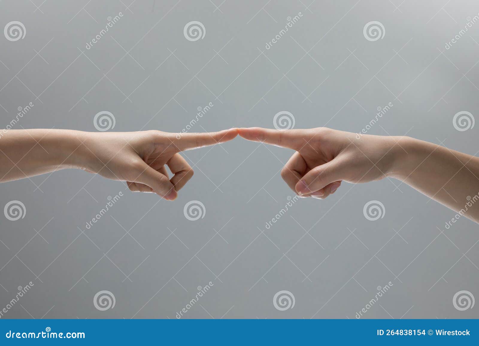 Beautiful Shot of Two Hands Pointing at Each Other Stock Photo - Image ...