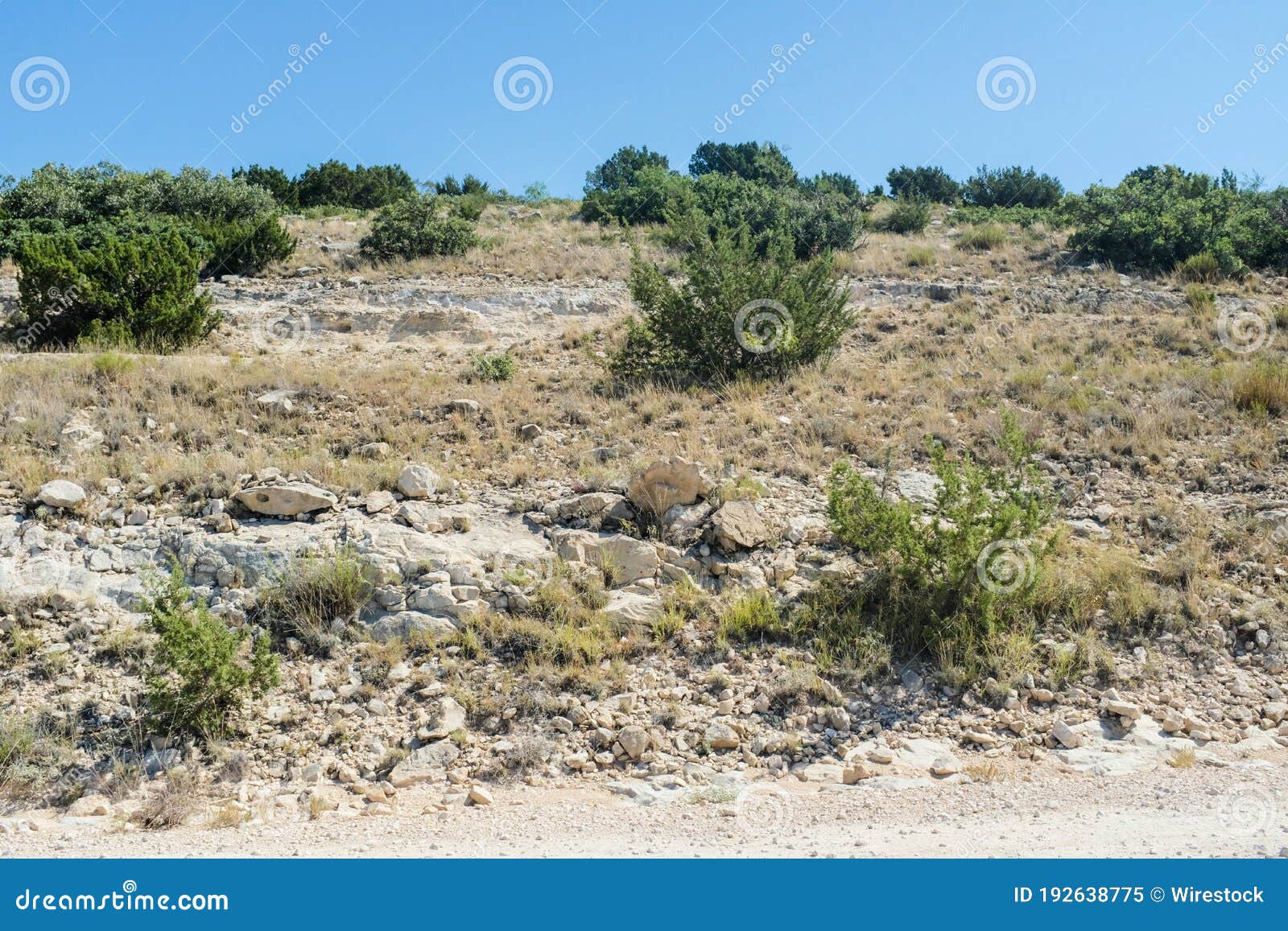 Beautiful Shot of West Texas Scenery with a Clear Blue Sky Stock Image ...
