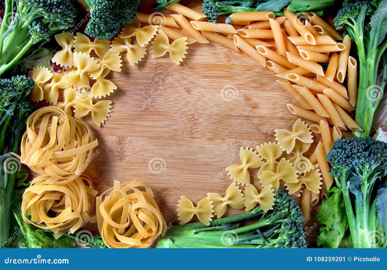 Wheat pasta frame stock image. Image of pasta, flat - 108259201