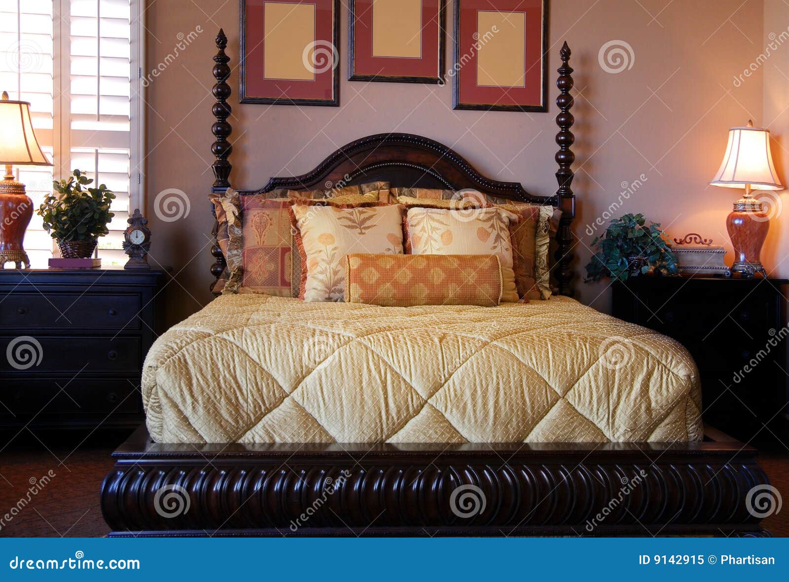 Beautiful Showcase Bedroom Interior Stock Image - Image of beautiful ...
