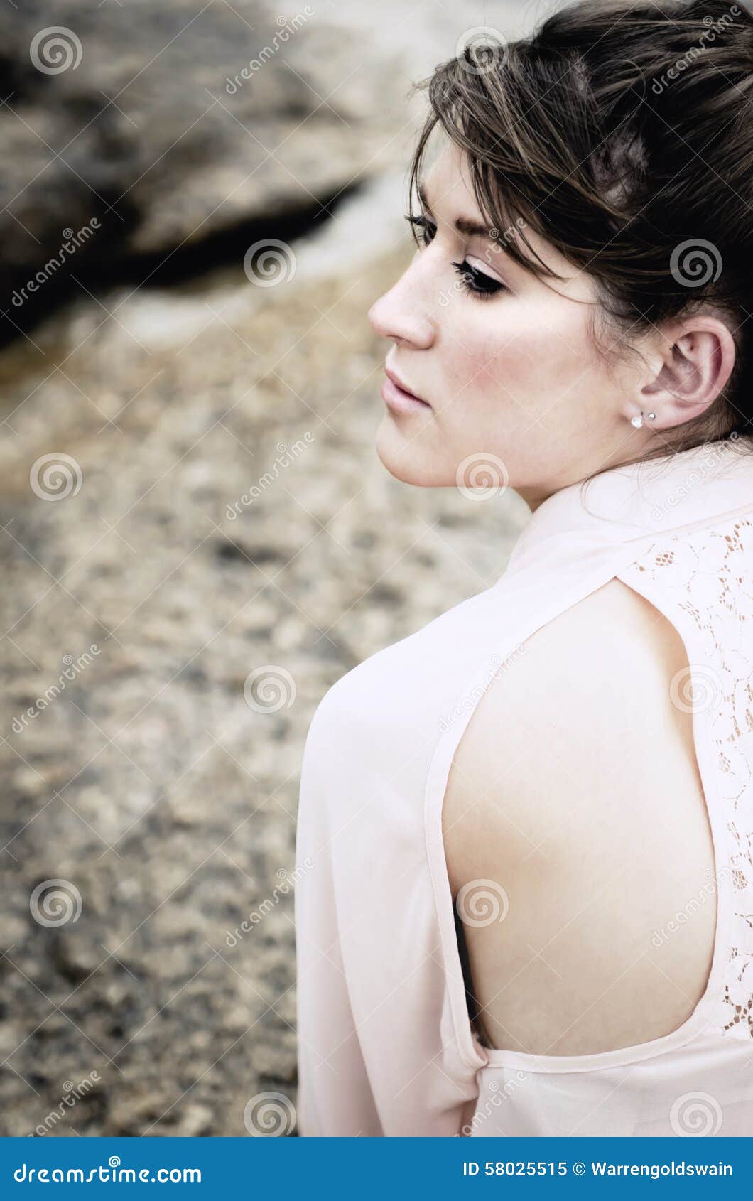 Beautiful side profile stock image. Image of backview - 58025515