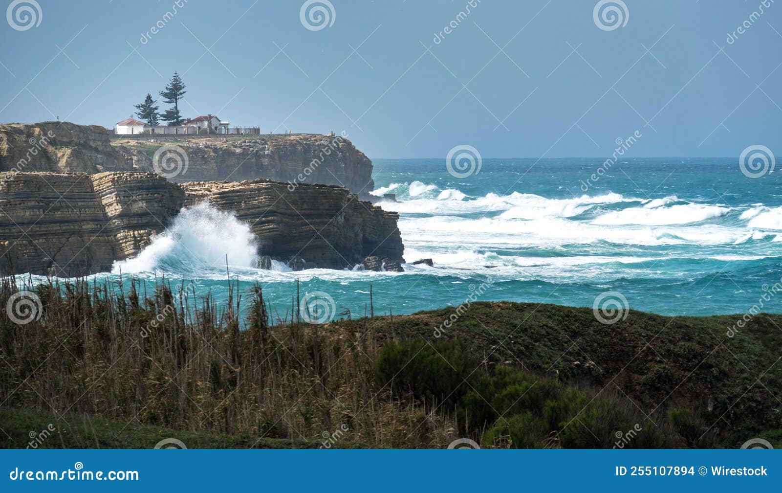 Beautiful Side View of a Cliff at Seaside Stock Photo - Image of ...