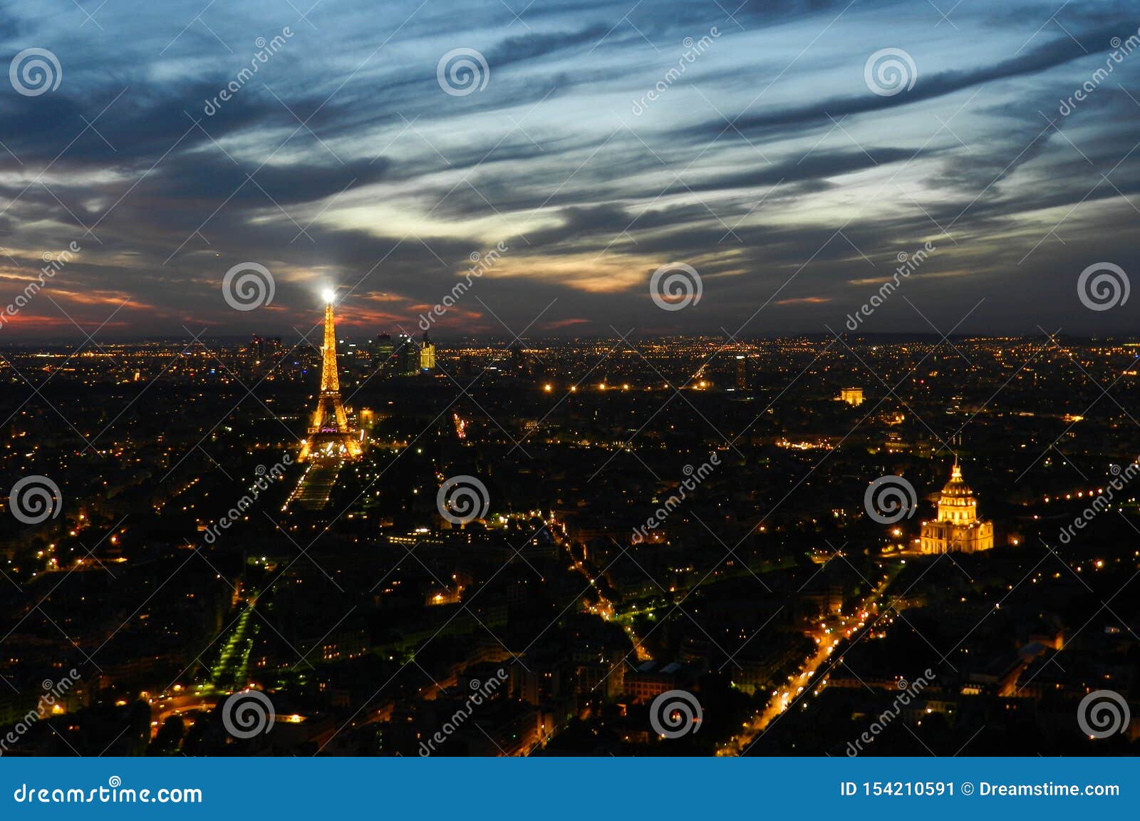 Beautiful Sight with Sunset Over Paris Editorial Photo - Image of ...