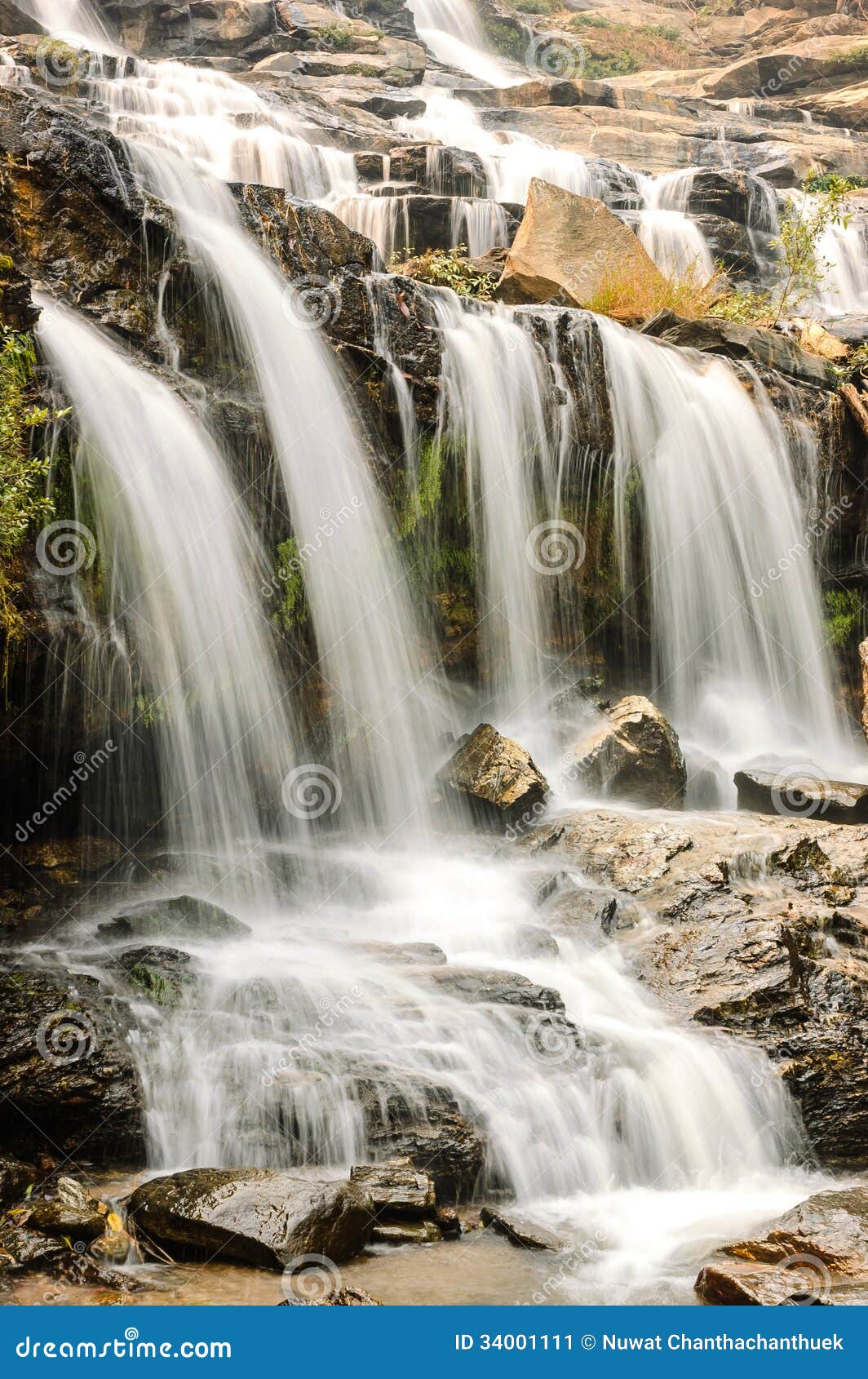 Beautiful silky waterfall stock image. Image of river - 34001111