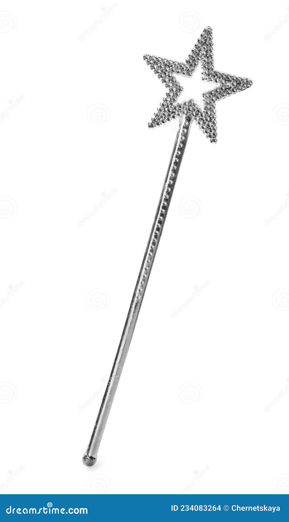 Beautiful Silver Magic Wand Isolated on White Stock Photo - Image of ...