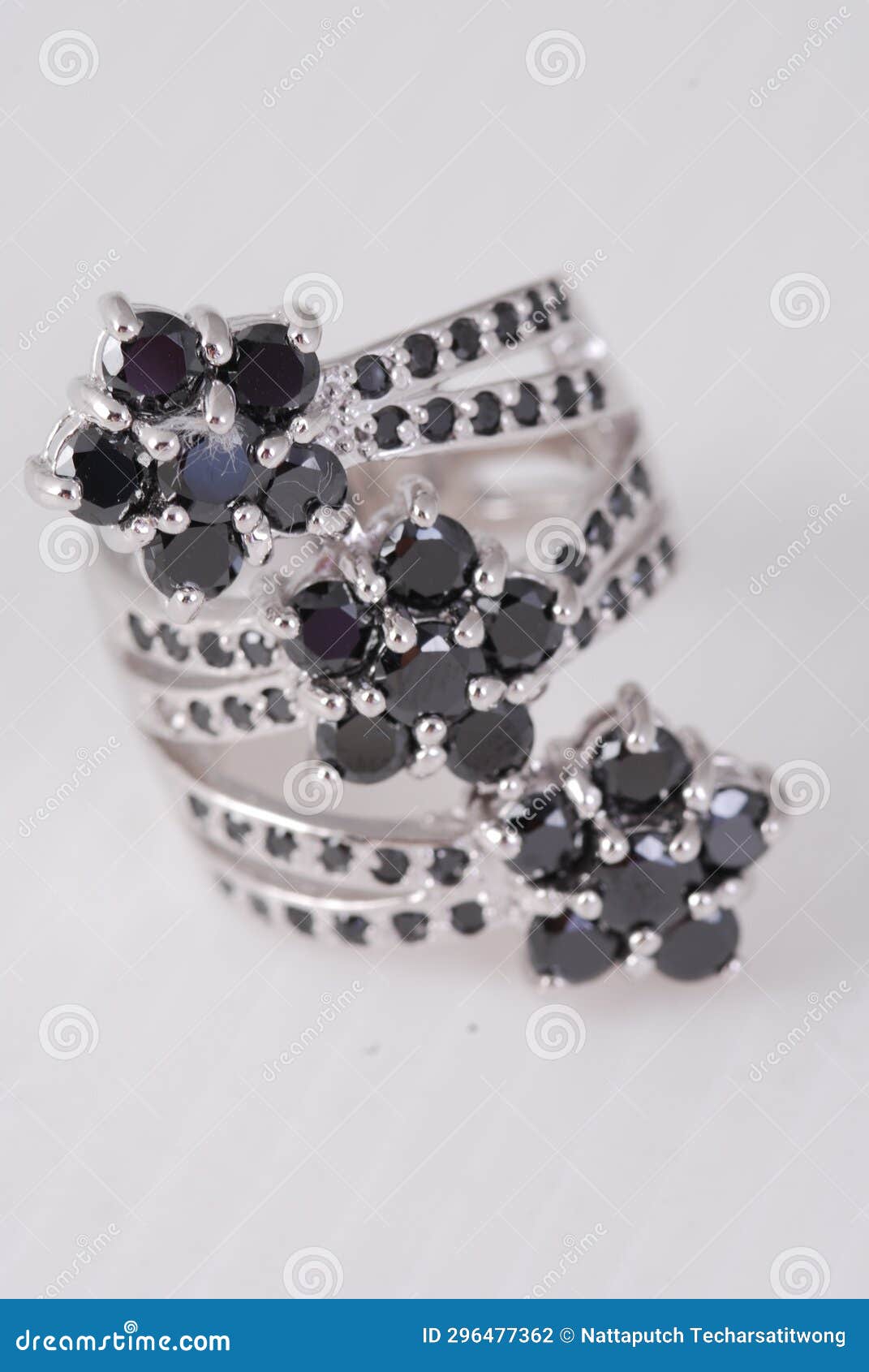 Beautiful Silver Ring Isolated on White Stock Photo - Image of ...