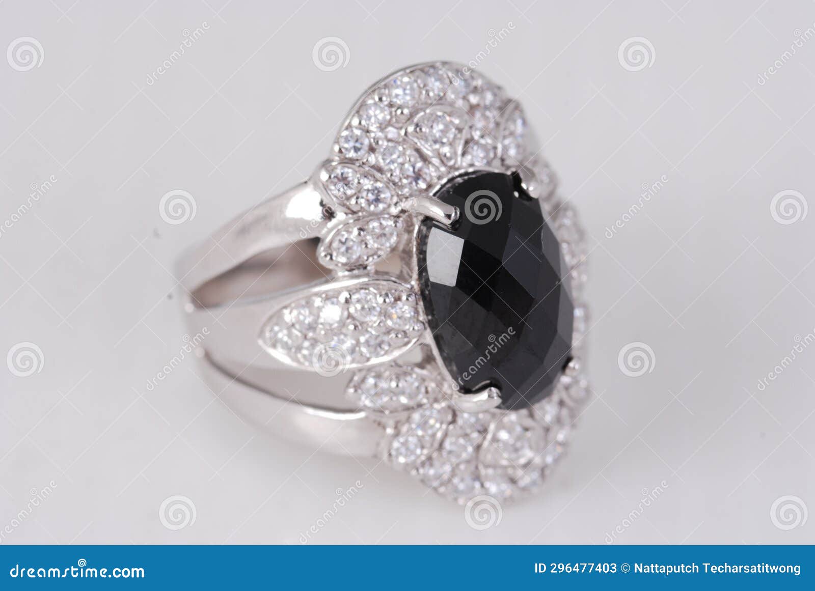 Beautiful Silver Ring Isolated on White Stock Image - Image of stone ...