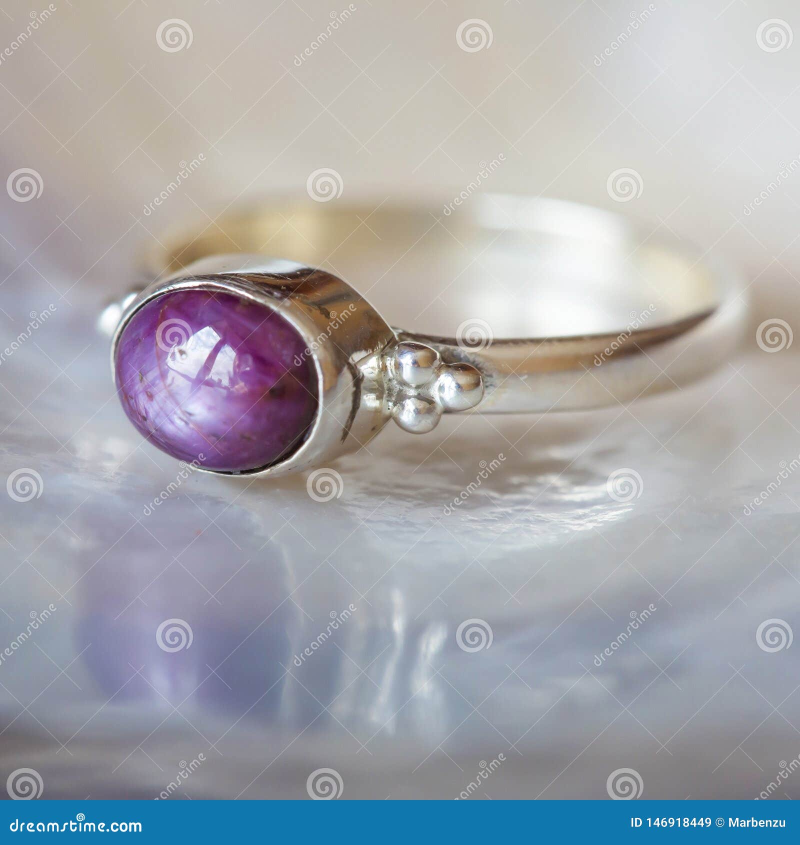Beautiful Silver Ring with Natural Gemstone Stock Image - Image of ...