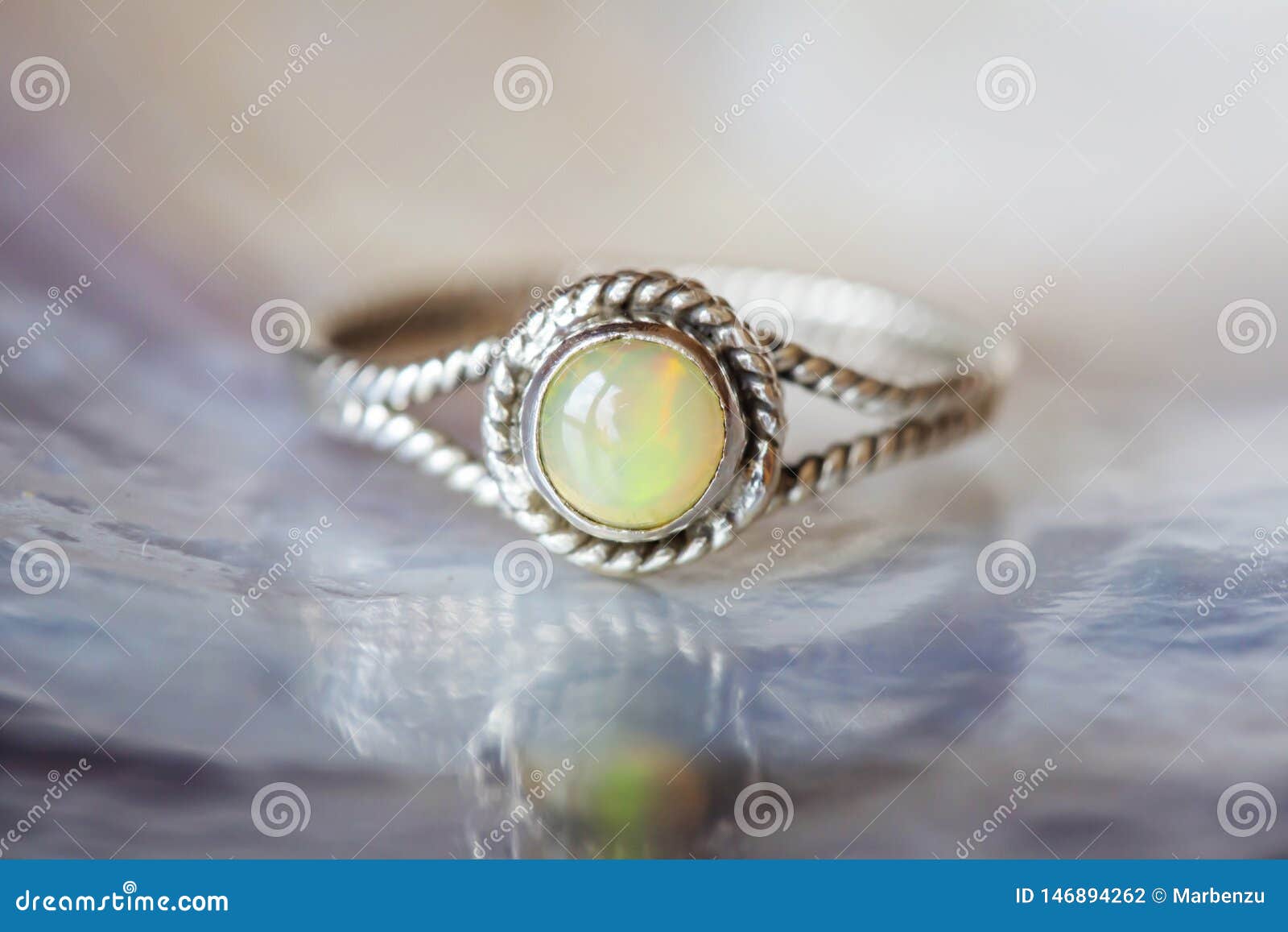 Beautiful Silver Ring with Natural Gemstone Stock Photo - Image of ...