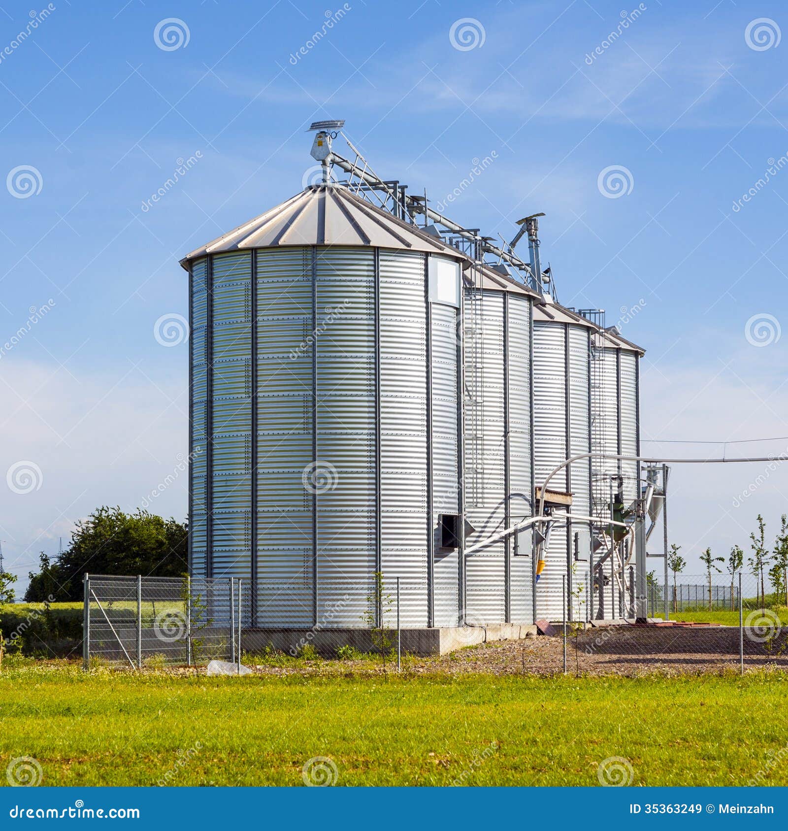 Beautiful Silver Silos in Landscape Stock Image - Image of landscape ...