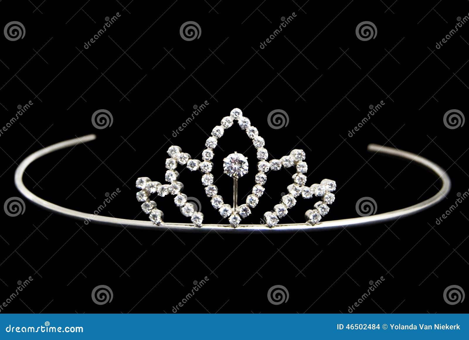 Beautiful Silver Tiara, Decorated with Diamonds Stock Photo - Image of ...