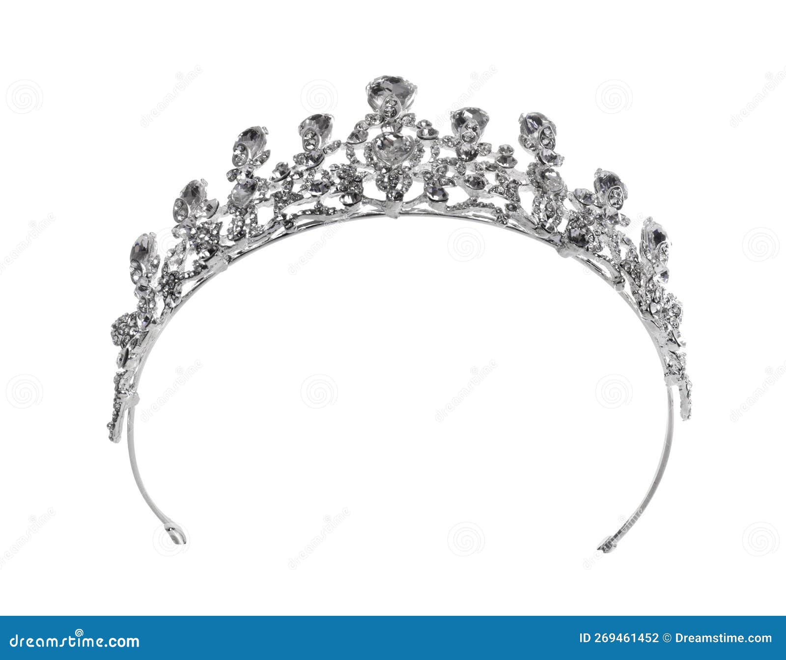 Beautiful Silver Tiara with Diamonds Isolated on White Stock Photo ...
