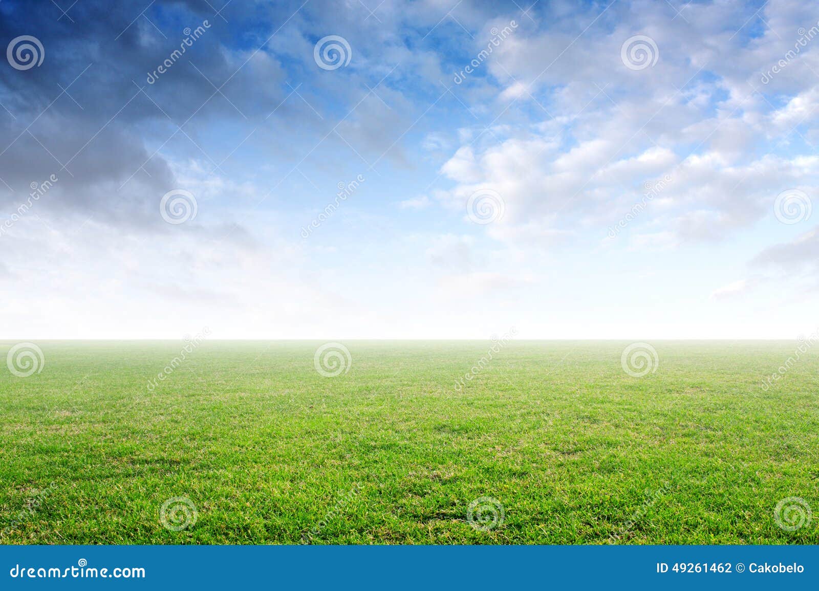 Beautiful Simple Background with Green Grass and Blue Sky Stock Photo ...