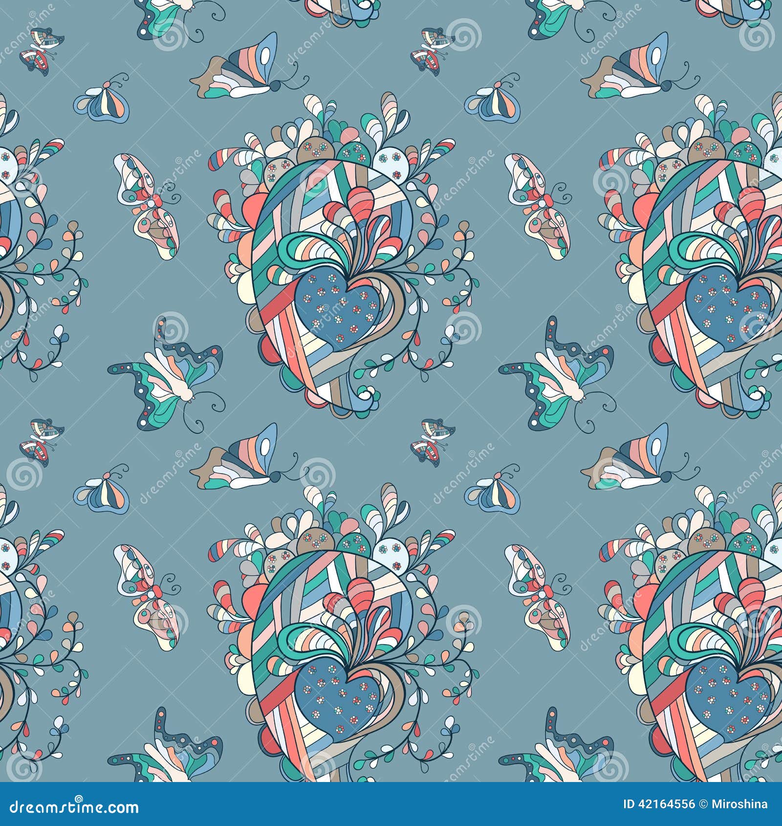 Beautiful Simple Flowers Seamless Pattern Stock Vector - Illustration ...