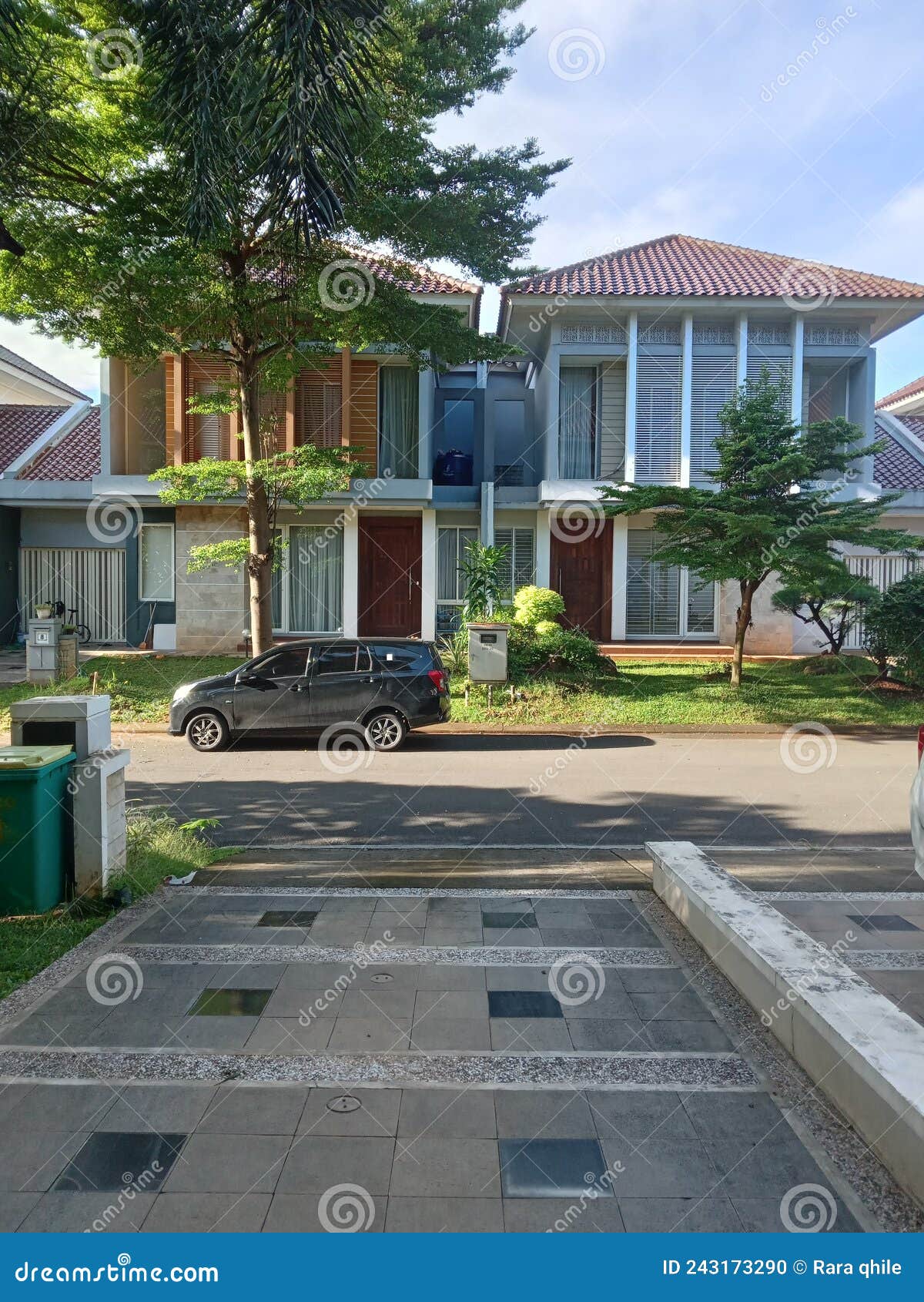 Beautiful Simple House Front View of the Stock Photo - Image of view ...