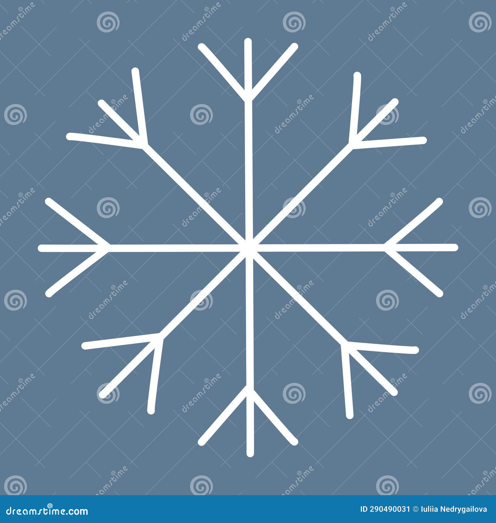 Beautiful Simple Snowflake, Winter Design Element, Flat Vector Stock ...