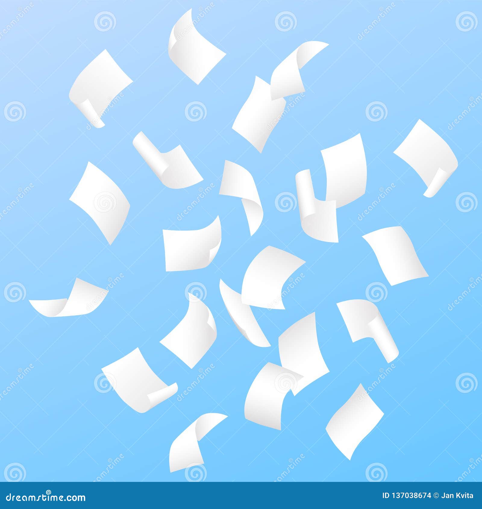 Flying Blank Papers Isolated On Transparent Background Vector ...