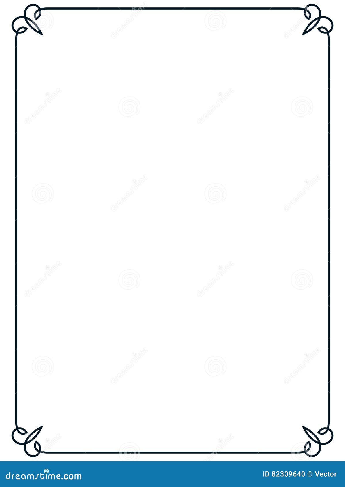 Beautiful Simple Vector Vintage Line Border Frame Stock Vector ...