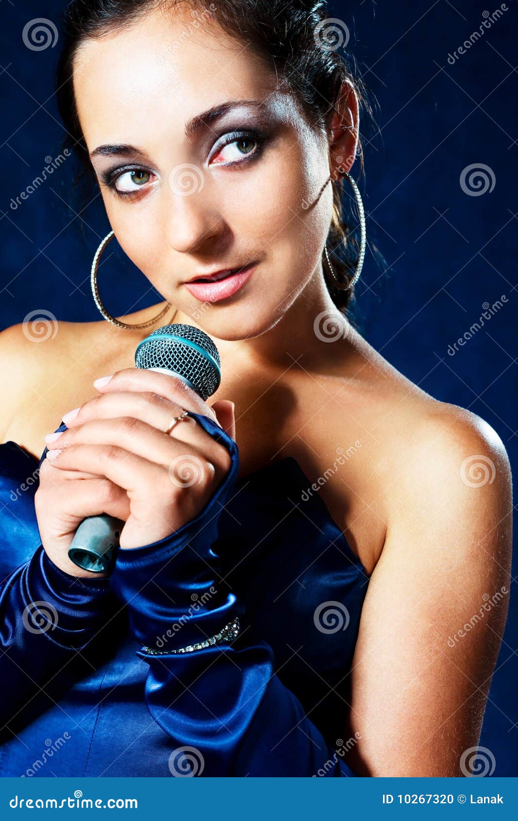 Beautiful singer stock photo. Image of performance, blue - 10267320